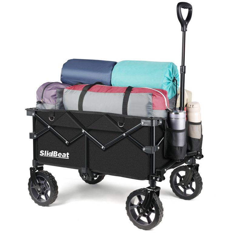 SLIDBEAT Collapsible Wagon with Rebound Handle- Wagons Carts Heavy Duty ...